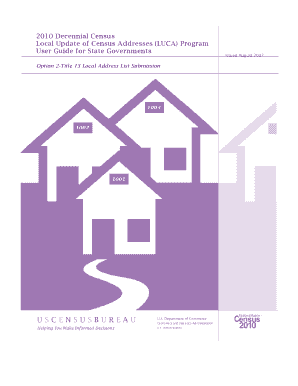 Fillable Online 2010 Decennial Census Local Update of Census ...