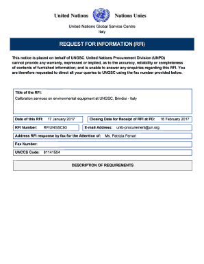 Fillable Online United Nations Procurement Division (UNPD) Fax Email ...