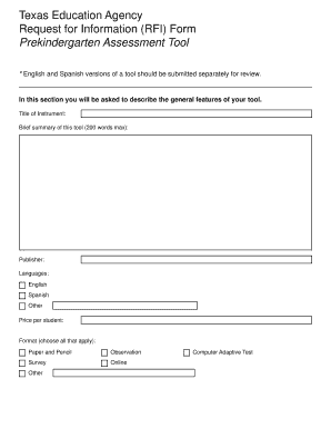 Fillable Online Request for Information (RFI) Form Fax Email Print ...