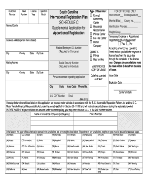 Fillable Online International Registration Plan Schedule C Fax Email ...