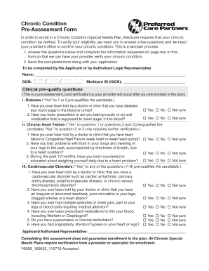 Fillable Online Chronic Condition Fax Email Print - pdfFiller
