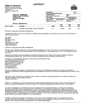 Fillable Online bgs vermont CONTRACT State of Vermont - Buildings and ...