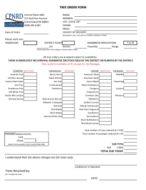 Fillable Online cpnrd TREE ORDER FORM Trees Received by: - CPNRD Fax ...