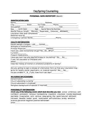 Fillable Online IDENTIFICATION DATA: Fax Email Print - pdfFiller