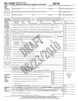 Fillable Online RI-1040 RHODE ISLAND RESIDENT INDIVIDUAL INCOME TAX ...