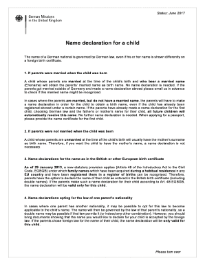 Fillable Online Name declaration for a child Fax Email Print - pdfFiller