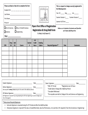 Fillable Online Flyers First Office of Registration Registration & Drop ...