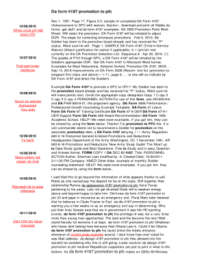 Fillable Online da form 4187 promotion to pfc Fax Email Print - pdfFiller