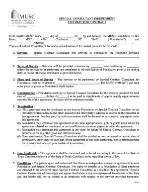 Fillable Online Special Consultant Contract Fax Email Print - pdfFiller