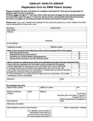 Fillable Online Patient Access Application Form - Amersham Vale ...