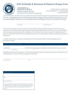 Fillable Online Identity & Statement of Education Purpose Form ...