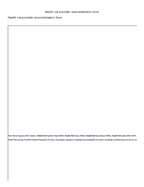 Fillable Online Health net provider reconsideration form Fax Email ...