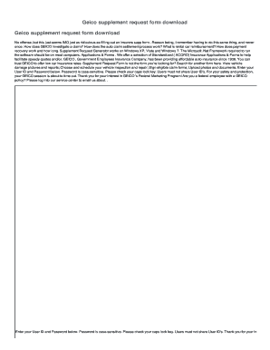 Fillable Online Geico supplement request form download Fax Email Print ...