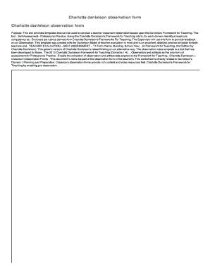 Fillable Online Charlotte danielson observation form Fax Email Print ...