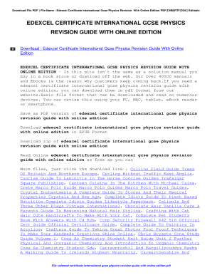 Fillable Online Edexcel Certificate International Gcse Physics Revision ...