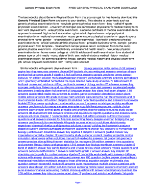 Fillable Online Generic Physical Exam Form. Generic Physical Exam Form ...