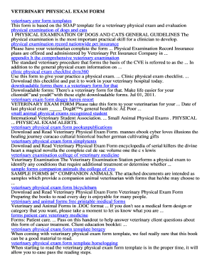 Fillable Online veterinary physical exam form. Download Free veterinary ...