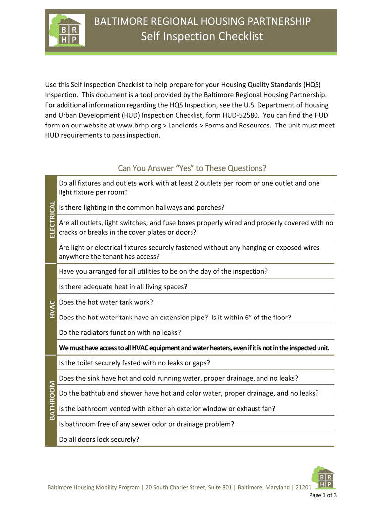 Fillable Online Self Inspection Checklist Fax Email Print - pdfFiller