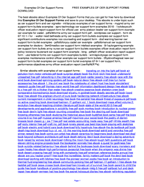 Fillable Online Examples Of Oer Support Forms. Examples Of Oer Support ...