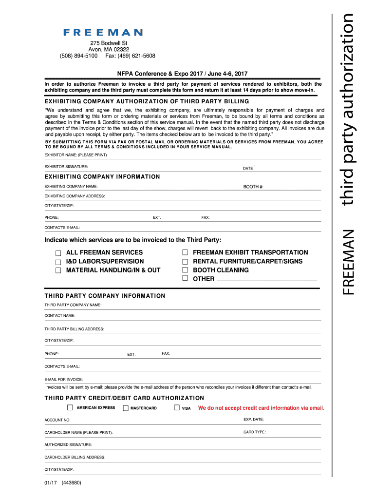Fillable Online third party authorization - NFPA Fax Email Print ...