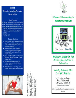 Fillable Online Transplant - Wisconsin International Transplant Nurses ...
