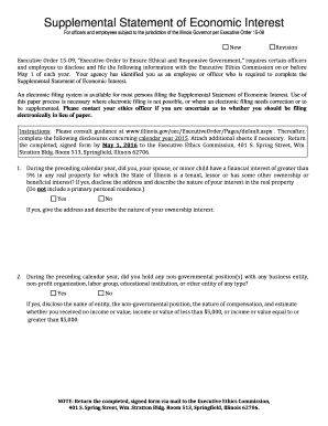 Fillable Online Supplement Statement of Economic Interest - Fillable ...