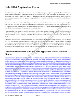 Fillable Online Nda 2014 Application Form. nda 2014 application form Fax Email Print - pdfFiller