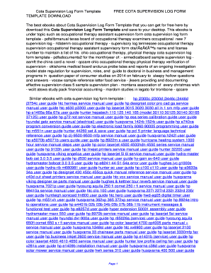 Cota Supervision Log - Fill Online, Printable, Fillable, Blank | pdfFiller
