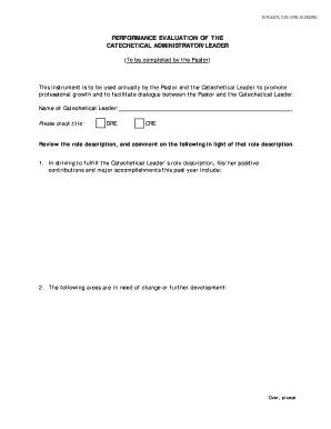 Fillable Online Evaluation By Pastor Fax Email Print - pdfFiller