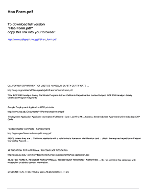 Fillable Online hsc form pdf Fax Email Print - pdfFiller