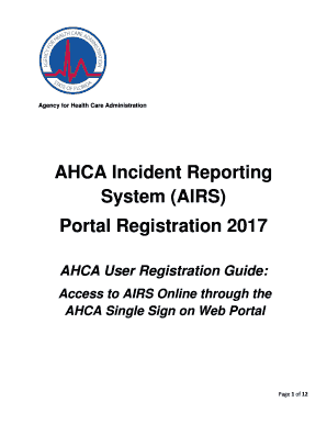 Fillable Online AHCA Incident Reporting Fax Email Print - pdfFiller