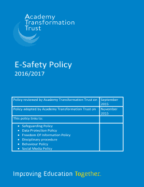 Fillable Online diamond attrust org E-Safety Policy Fax Email Print ...