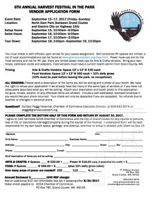 Festival Vendor Application Form | pdfFiller