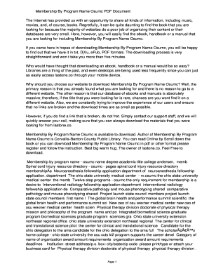 Fillable Online Membership By Program Name Osumc PDF ...