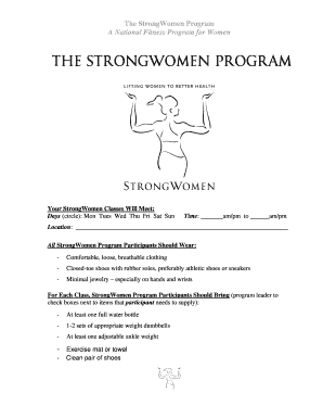 Fillable Online A National Fitness Program for Women Fax Email Print ...