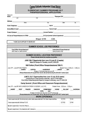 Fillable Online CYPRESS-FAIRBANKS I - INSIDE CFISD.NET Home Page Fax ...