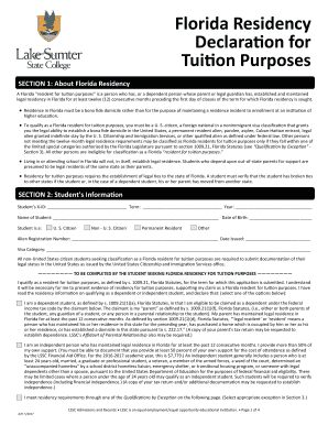 Fillable Online Florida Residency Fax Email Print - pdfFiller