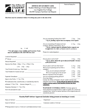 Fillable Online ASO Documents and Forms Los Angeles City College Fax ...