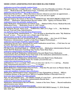 Fillable Online medication administration records blank forms. Download ...