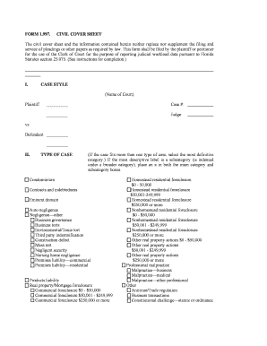 Fillable Online Civil Cover Sheet 1.997.doc Fax Email Print - pdfFiller