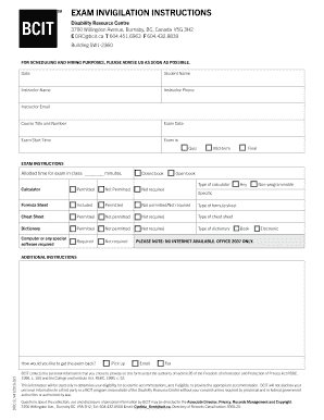 Fillable Online DRC-9 exam invigilation request.indd Fax Email Print ...