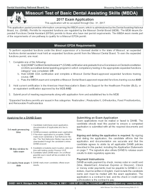 Fillable Online Missouri Test of Basic Dental Assisting Skills (MBDA ...