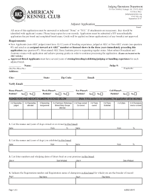 Fillable Online images akc Adjunct Application Procedure - American ...