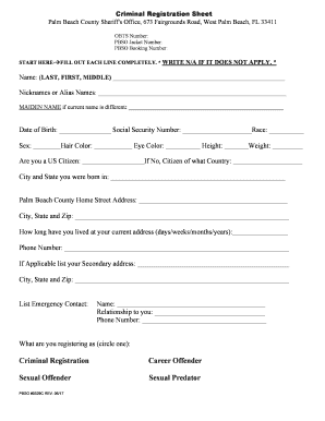 0529C Criminal Registration Sheet Rev. 6 17 - Fill and Sign Printable ...