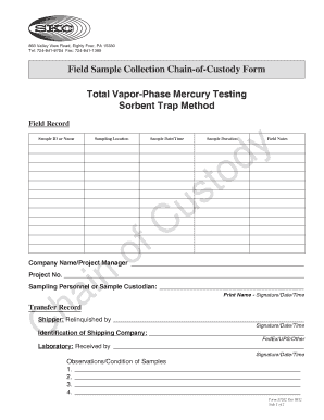 Fillable Online Total Vapor-Phase Mercury Testing Sorbent Trap Method ...