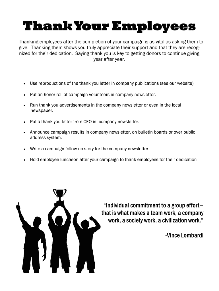 Fillable Online Thank Your Employees Fax Email Print - pdfFiller