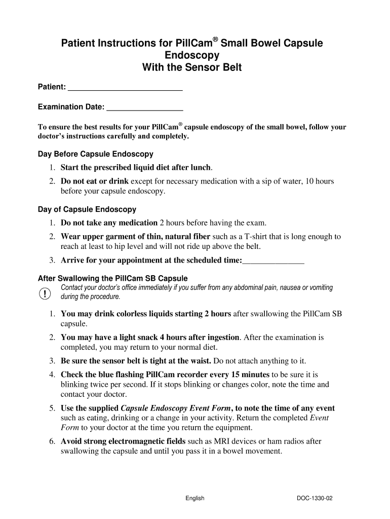 Fillable Online Patient Instructions for - Medtronic Fax Email Print ...