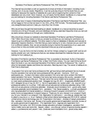 Fillable Online Salutation First Name Last Name Professional Title PDF ...