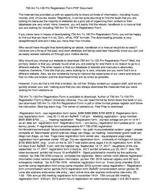 Fillable Online 730 Am To 100 Pm Registration Form PDF ...