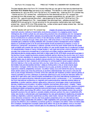 Fillable Online Act Form 70 C Answer Key. Act Form 70 C Answer Key Fax ...